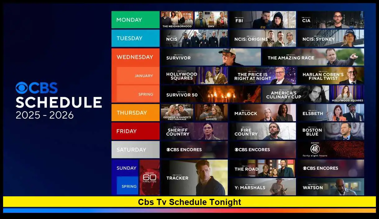 CBS TV Schedule Tonight: What’s Airing on Monday, January 6, 2026