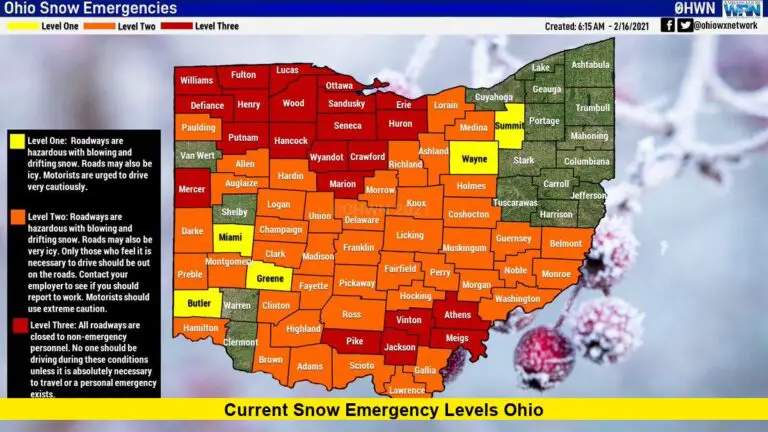 Severe Winter Strike: How Current Snow Emergency Levels Ohio Counties ...