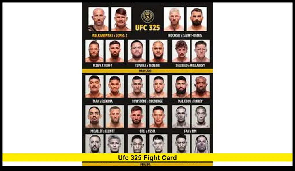 UFC 325 Fight Card: Full Lineup and Latest Confirmed Updates